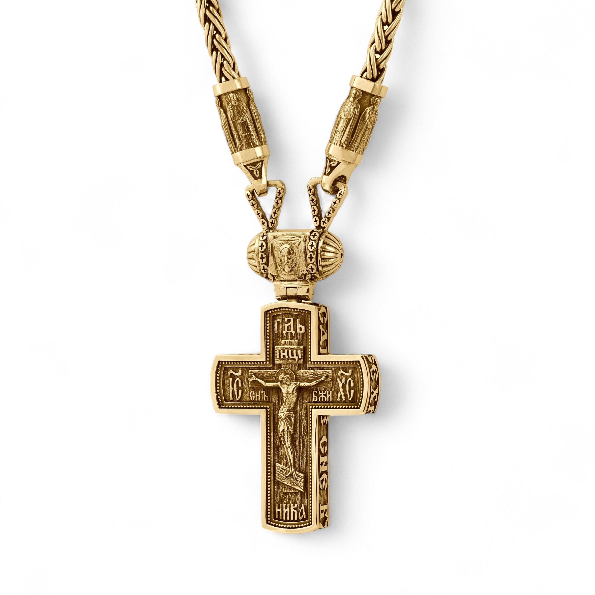 18k Yellow Gold Orthodox cross necklace – Dynamis Jewelry